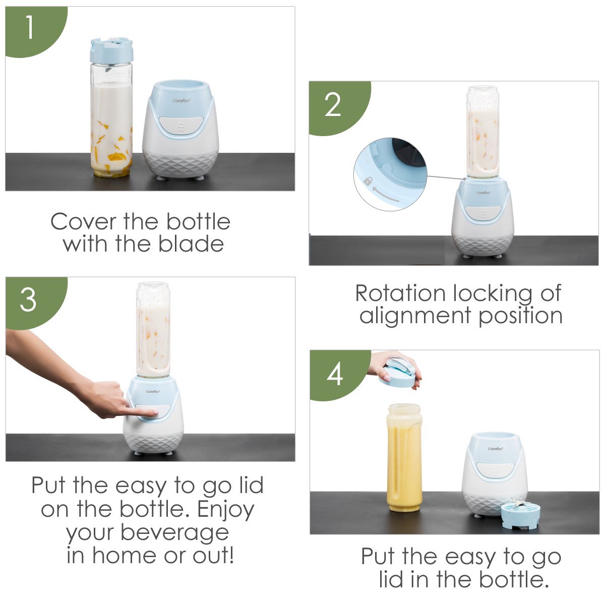 COMFEE 250W PERSONAL BLENDER LIGHT BLUE | BL1189/LB - HSDS Online