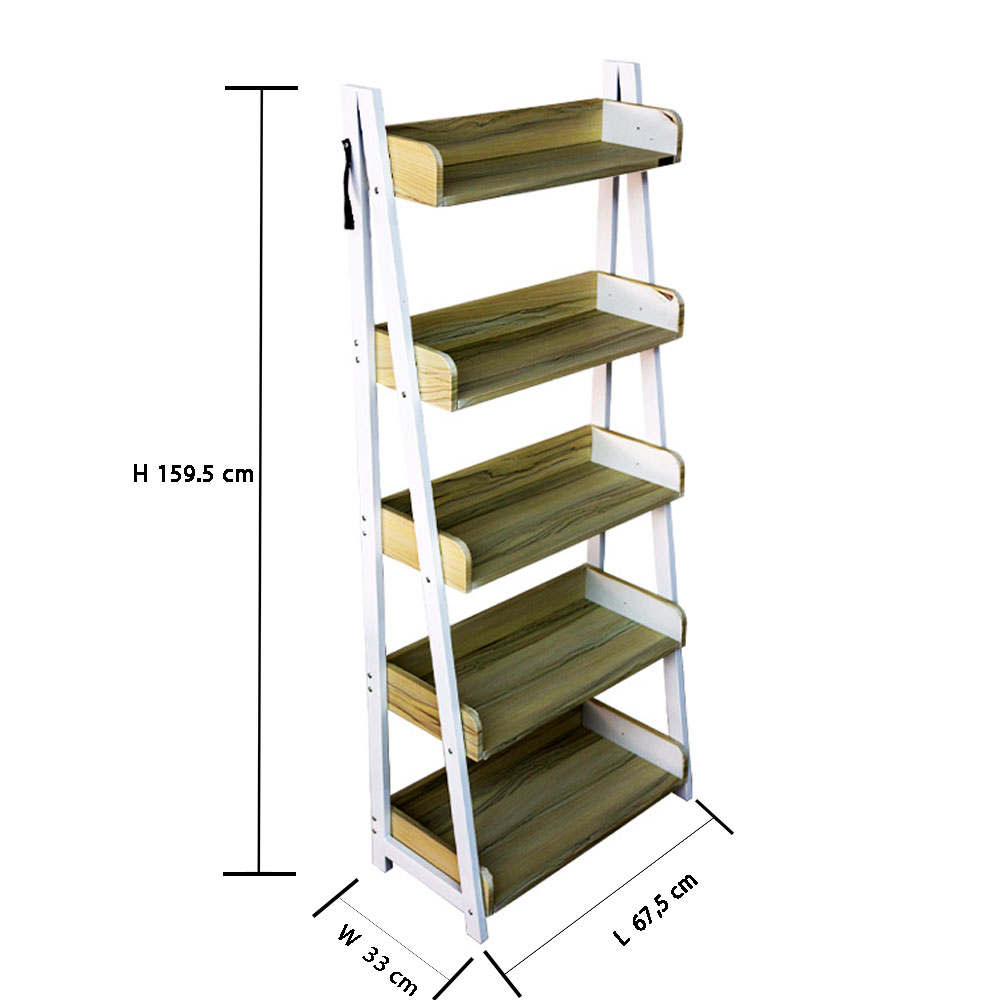 X-TECH 5 SHELF WOODEN BOOKCASE IVORY | XTF-BS249 - HSDS Online