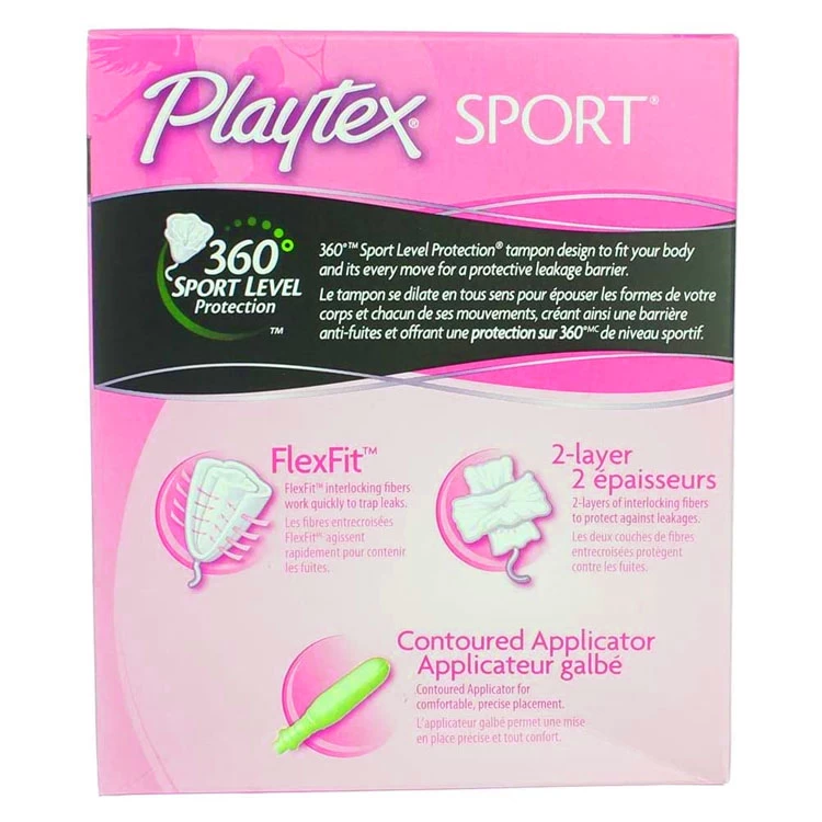 PLAYTEX SPORT REGULAR UNSCENTED TAMPONS WITH PLASTIC APPLICATOR ...