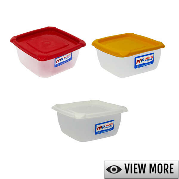 MAJESTIC PLASTIC SQUARE FOOD STORAGE CONTAINER WITH EASY OPEN LID, 700 ...