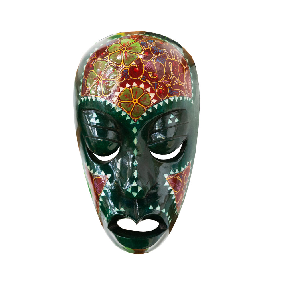 WOODEN TRIBAL FACE MASK WALL DECORATION 25CM | BALINJ370220 - HSDS Online