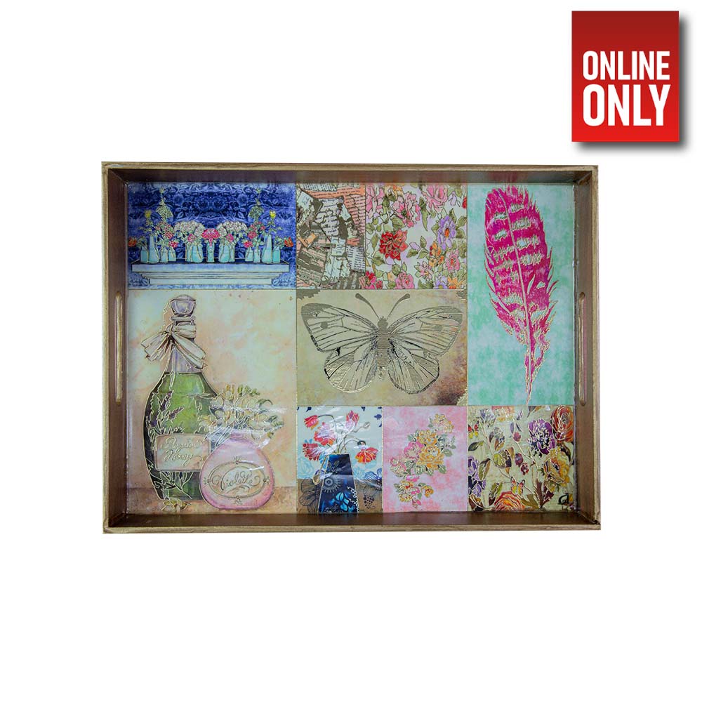 WOODEN TRAY FLORAL BUTTERFLY DESIGN | WT-BUTTERFLY – HSDS Online