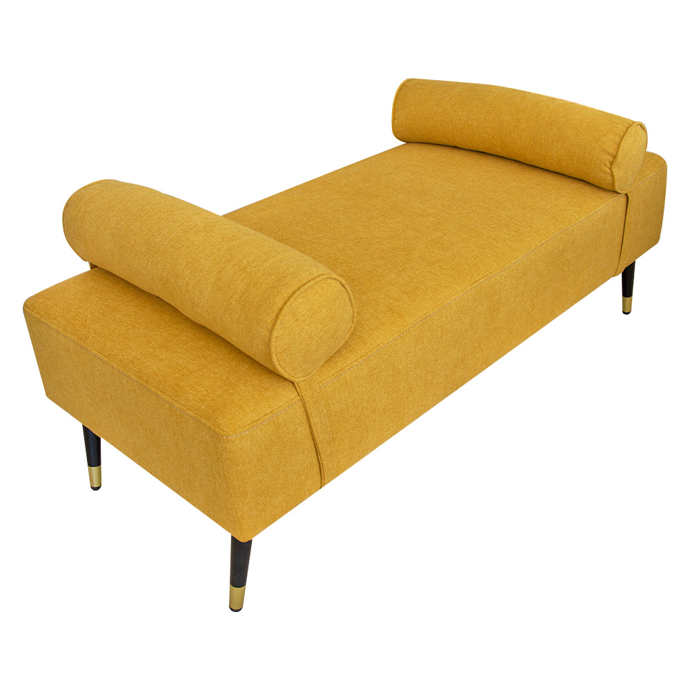 FRANCIA OTTOMAN VELVET MUSTARD STOOL | 87019 - HSDS Online