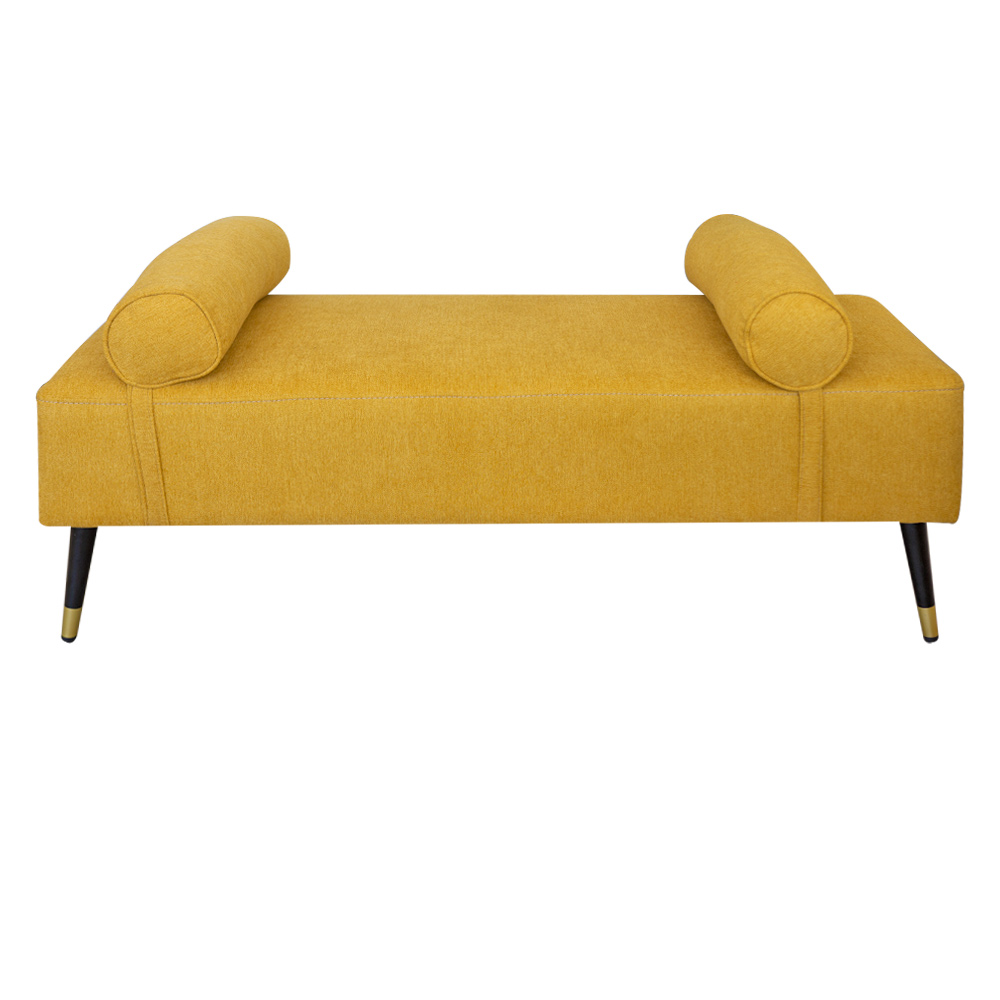 FRANCIA OTTOMAN VELVET MUSTARD STOOL | 87019 - HSDS Online