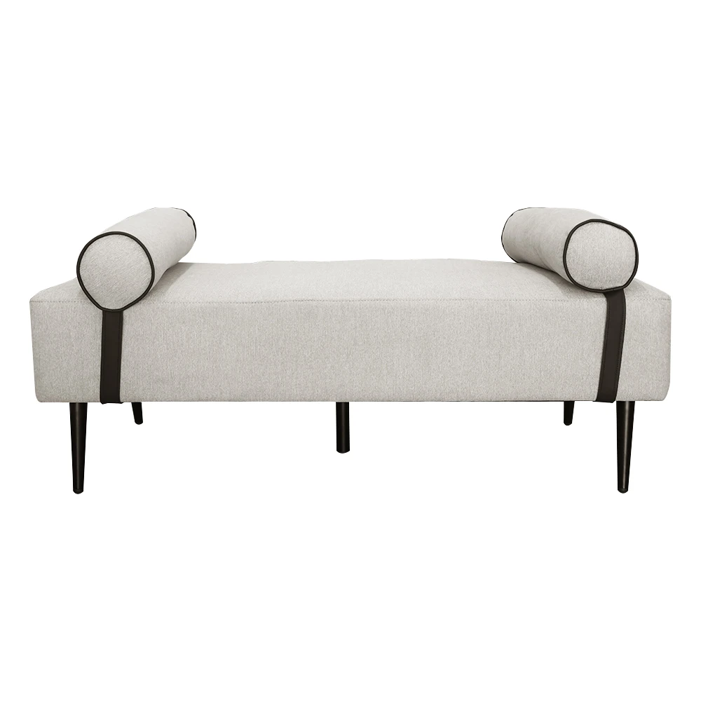 The Best Francia Ottoman Velvet Mustard Stool Cream | 88790