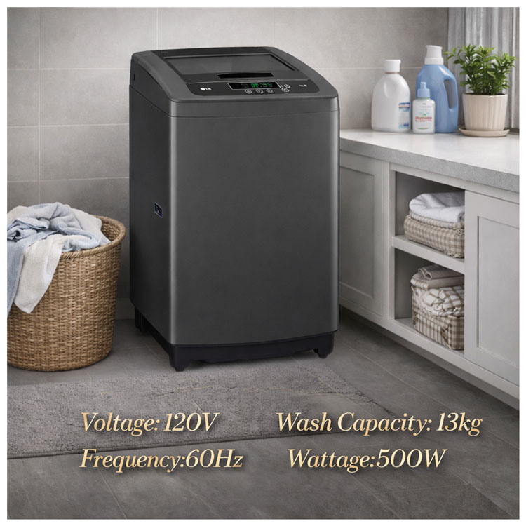 LG 13 kg inverter top load washer with impeller – black (WT13MPBPK ...