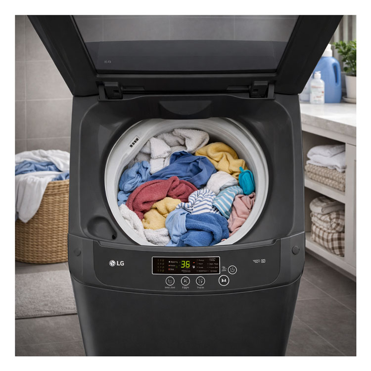LG 13 kg inverter top load washer with impeller – black (WT13MPBPK ...